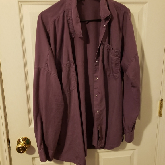 Express | Tops | Purple Button Up Shirt | Poshmark